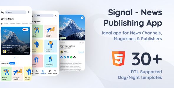 Signal | News Publishing App HTML Template by enhance-design | ThemeForest